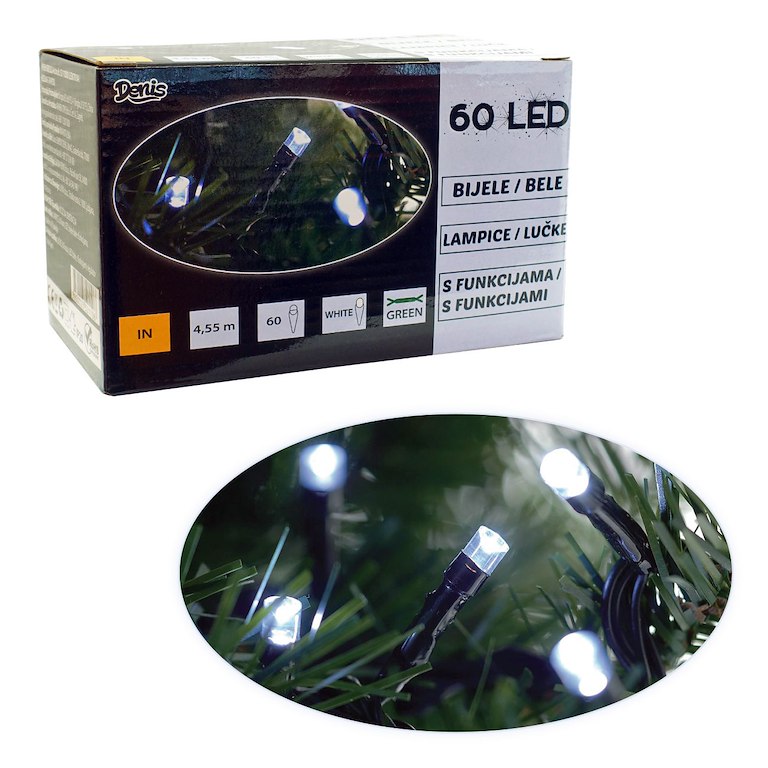 LED lampice bele 60 8 funkcija