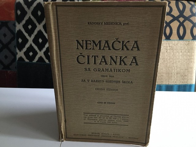 Nemačka čitanka sa gramatikom  Radosav Medenica 1933.