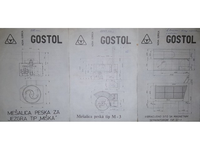 Brošure Mešalica Peska `GOSTOL` Nova Gorica Jugoslavija