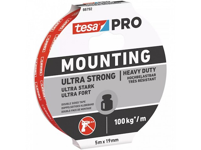 Traka dvostrano lepljiva ULTRA STRONG PRO 19mm - 5m TES