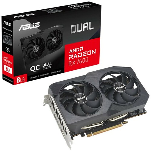 ASUS AMD Radeon RX 7600 8GB DUAL-RX7600-O8G-V2