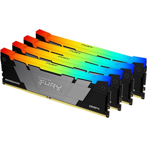 Kingston 128GB (4x32GB) DDR4 3600MT/s CL18 FURY Renegade RGB Black XMP DIMM memorija | KF436C18RB2AK4/128