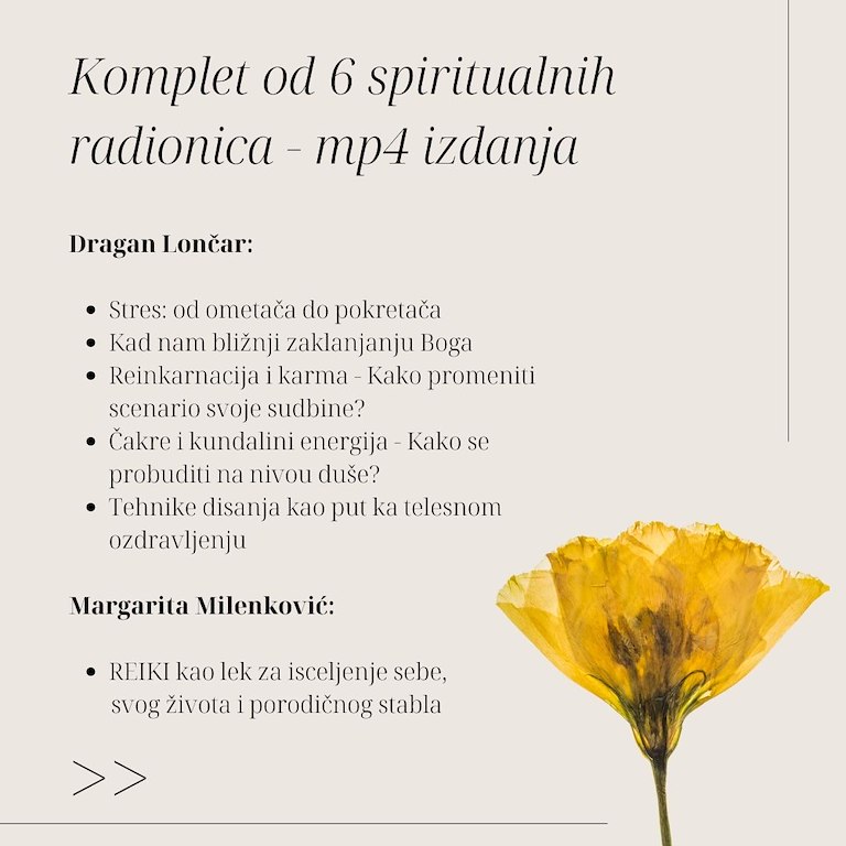 Komplet od 6 spiritualnih radionica - mp4 izdanja