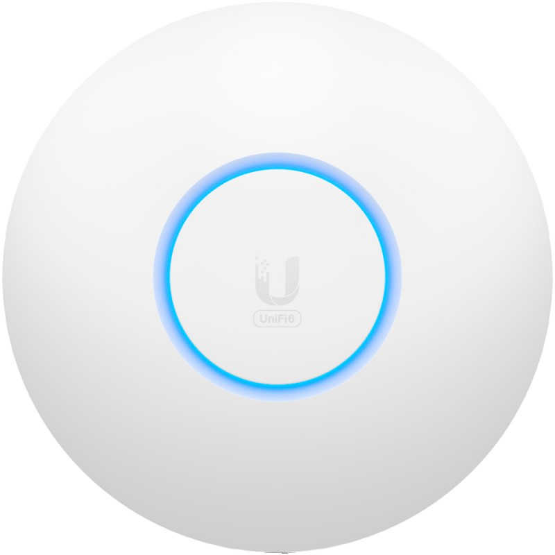 Ubiquiti U6-Lite Wi-Fi 6 Access Point with dual-band 2x2 MIMO in a compact design for low-profile mounting; no POE included in packaging ;