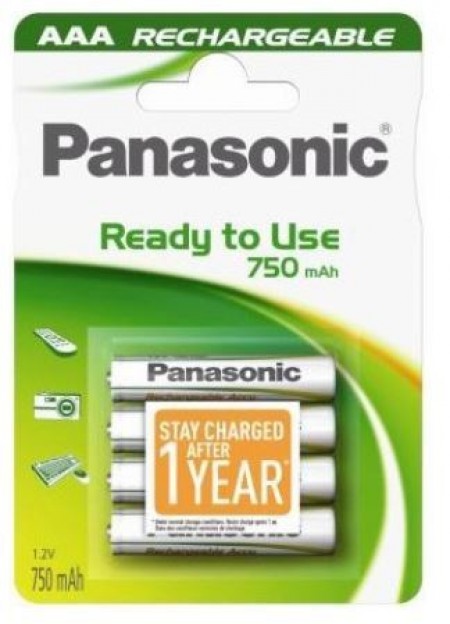 PANASONIC baterije HHR-4MVE4BC, 750mAh, punj. Ready to use