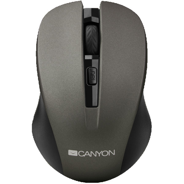 CANYON MW-1 2.4GHz wireless optical mouse with 4 buttons, DPI 80012001600, Gray, 103.5*69.5*35mm, 0.06kg ( CNE-CMSW1G )