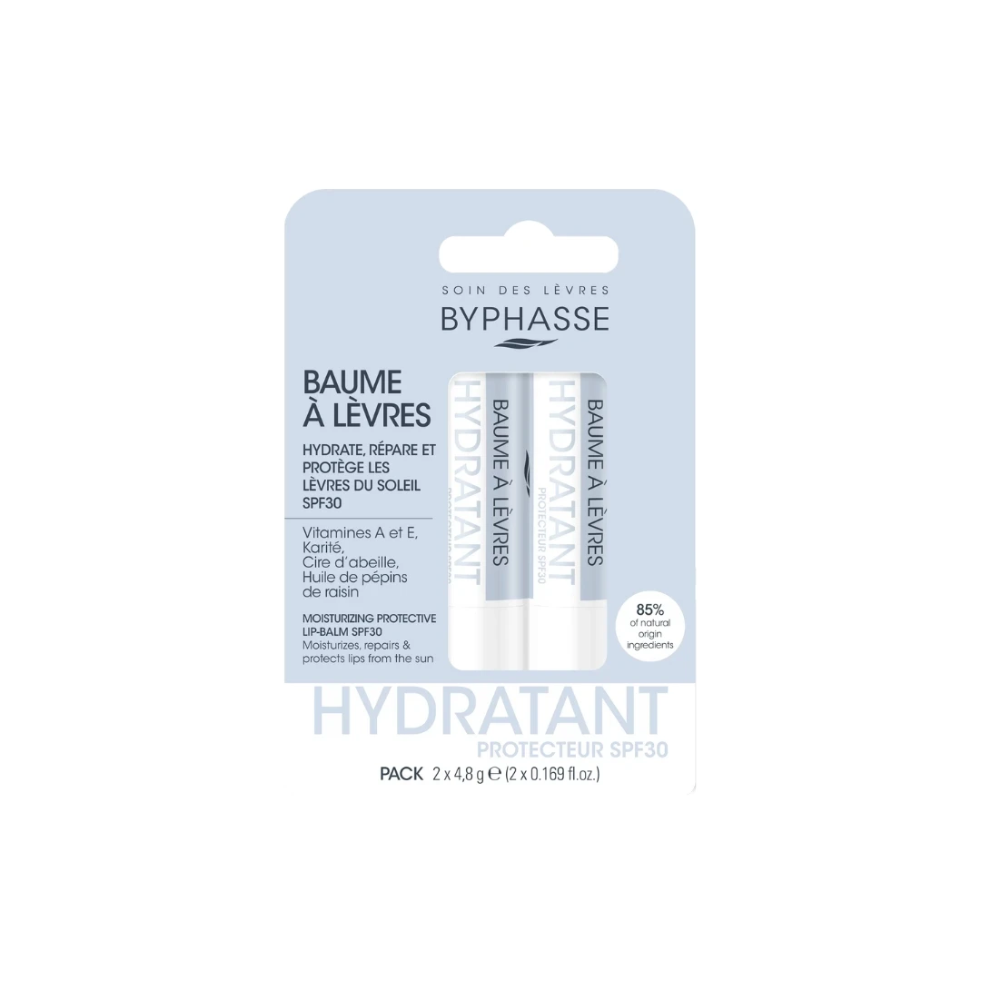 BYPHASSE HYDRATANT PROTECTION SPF30 Stik za Negu i Zaštitu Usana, 2 Komada 2x4.8 g