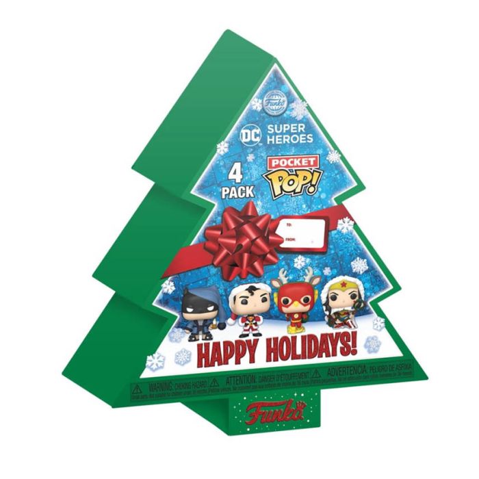 Figura Funko POP! Pocket - DC Holiday - Tree Holiday Box 4pcs