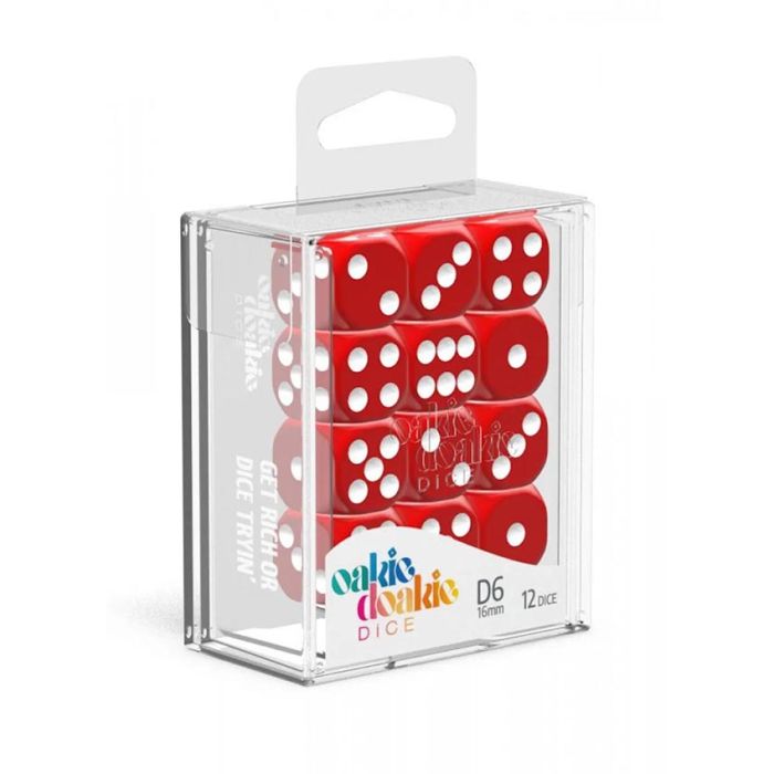 Kockice Oakie Doakie Dice D6 16 mm Solid - Red (12)