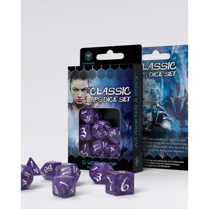 Kockice Q Workshop - Classic RPG Lavender & White - Dice Set (7)