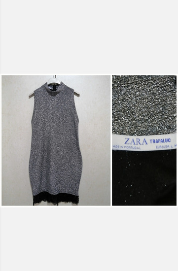 Zara Trafaluc silver haljina    S /