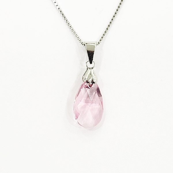 Swarovski ogrlica sa roze kristalom