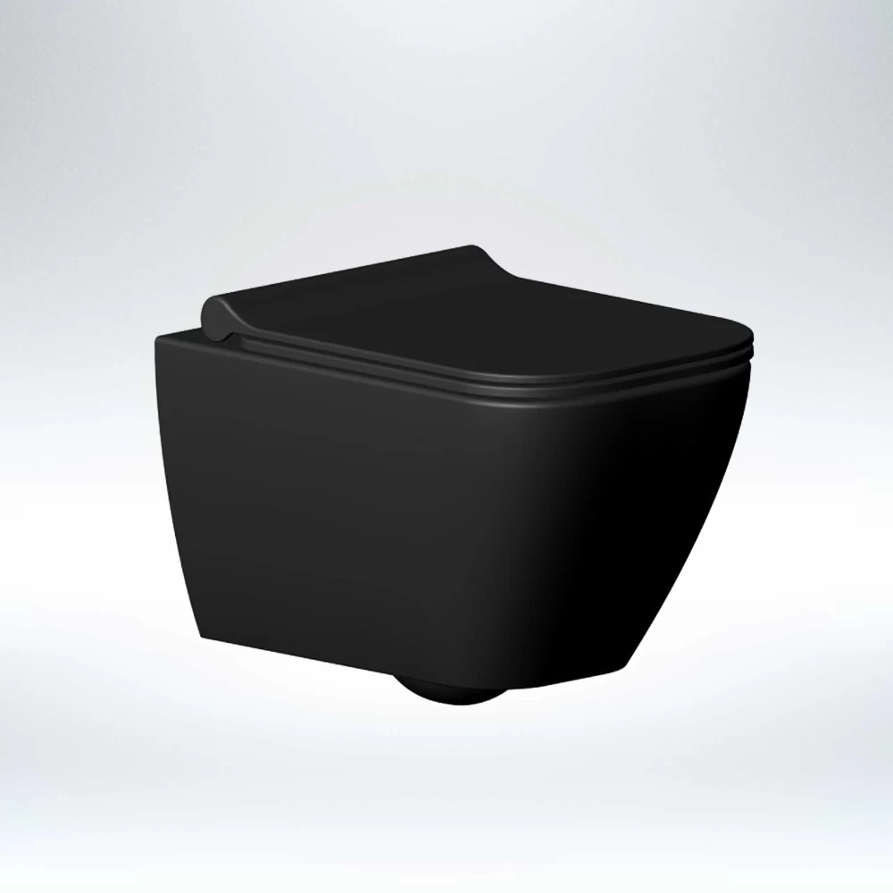 SATURN BLACK RIMOUT konzolna wc šolja u kompletu sa soft close wc daskom