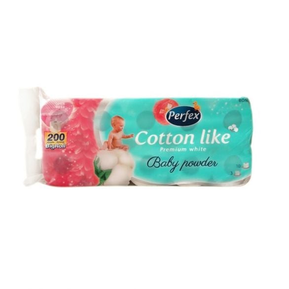 Toalet papir BONI PERFEX troslojni Cotton Like Baby Powder 10 rolni