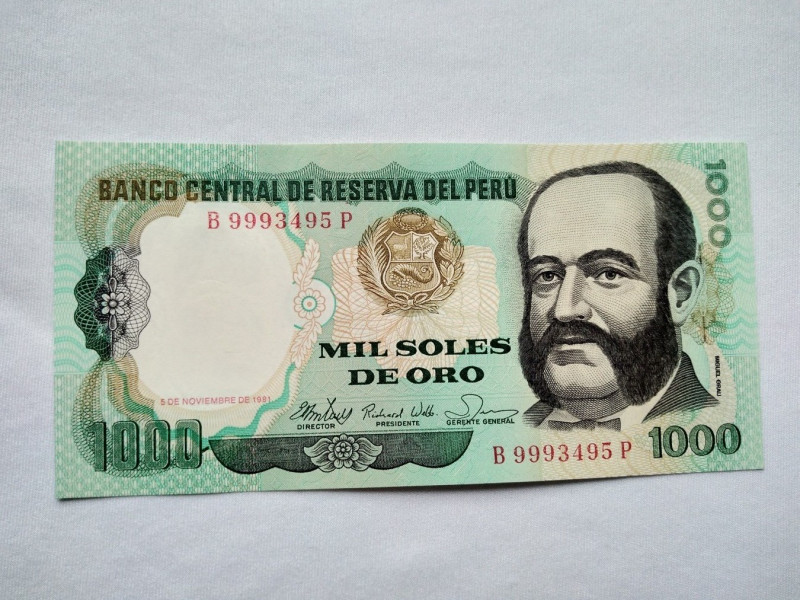 Peru 1.000 intis,1981 god.UNC,retka