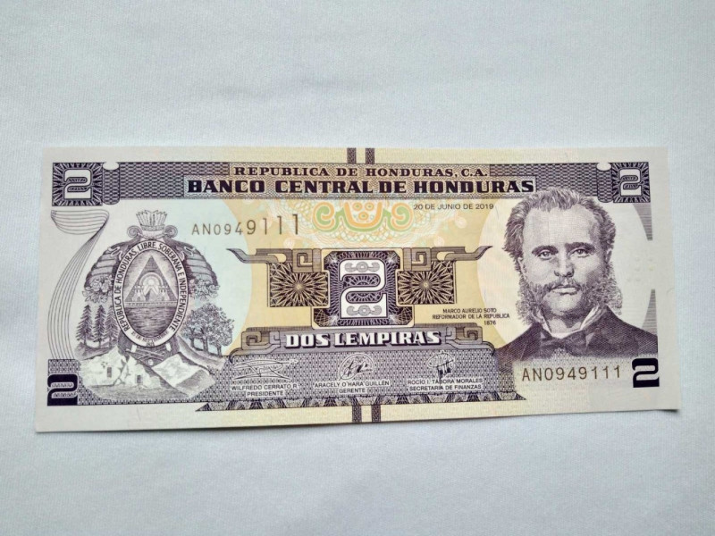 Honduras 2 lempira,2019 god.UNC