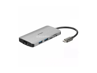 USB HUB DLink DUB-M810 USB-C HDMI 4K/USB A 3.0x3/RJ45/SD-microSD