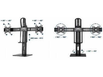 GEMBIRD Nosač MS-D2-01 za dva monitor/ tilt/ 17-27/ stoni