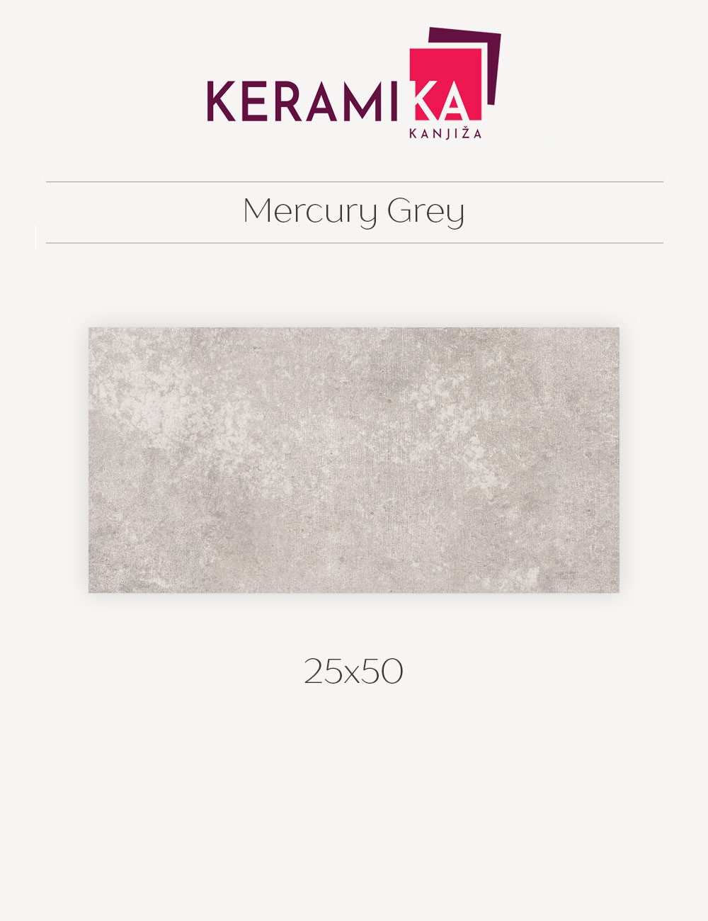 Keramika Kanjiža MERCURY GREY 25x50