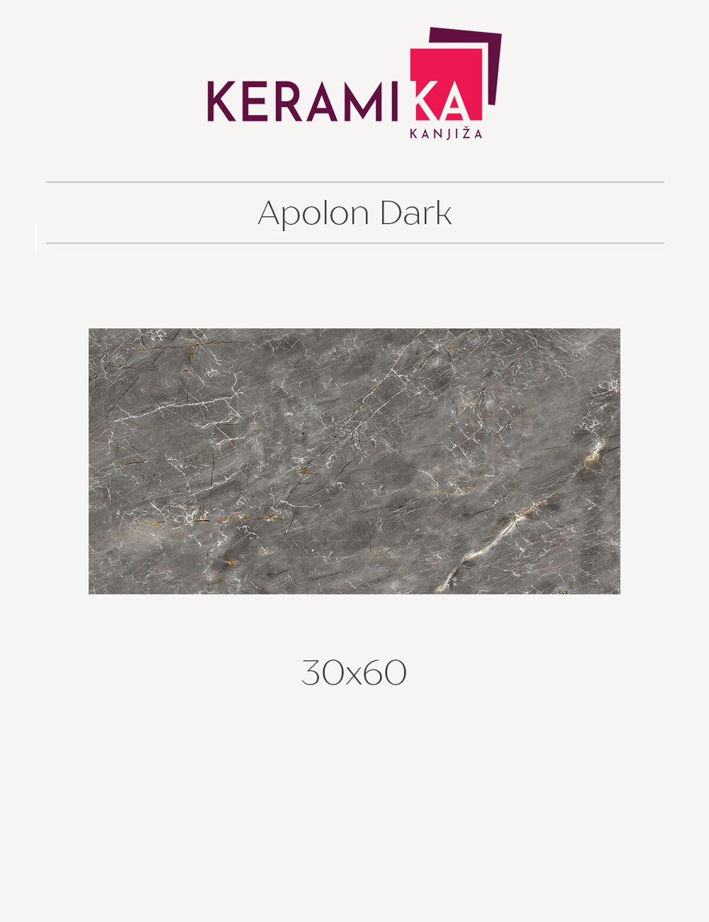 Keramika Kanjiža APOLON DARK 30x60