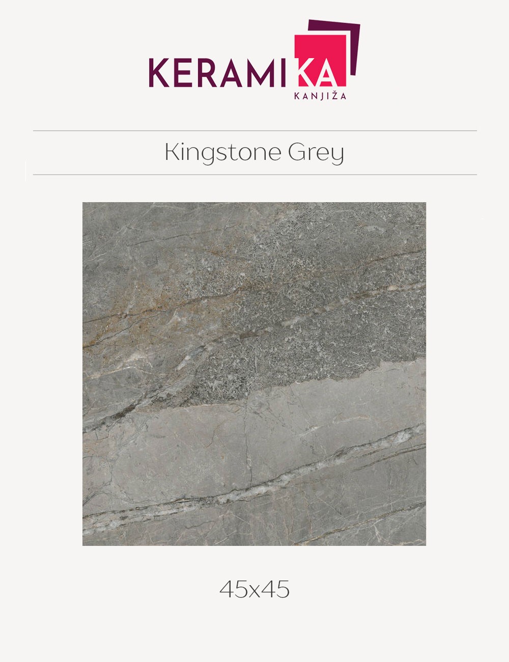 Keramika Kanjiža KINGSTONE GREY 45X45