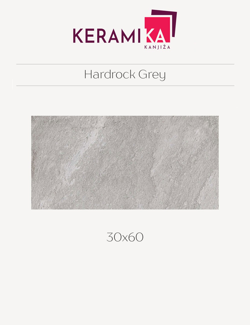 Keramika Kanjiža HARDROCK GREY 30x60