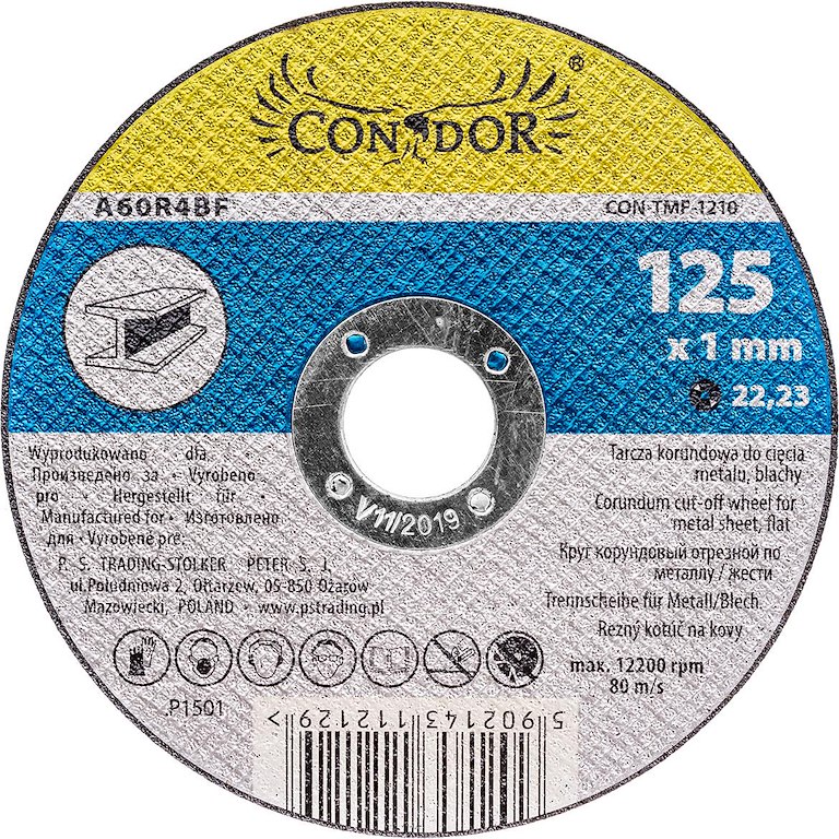 Korund disk za rezanje metala, lim 125 x 1,0 mm