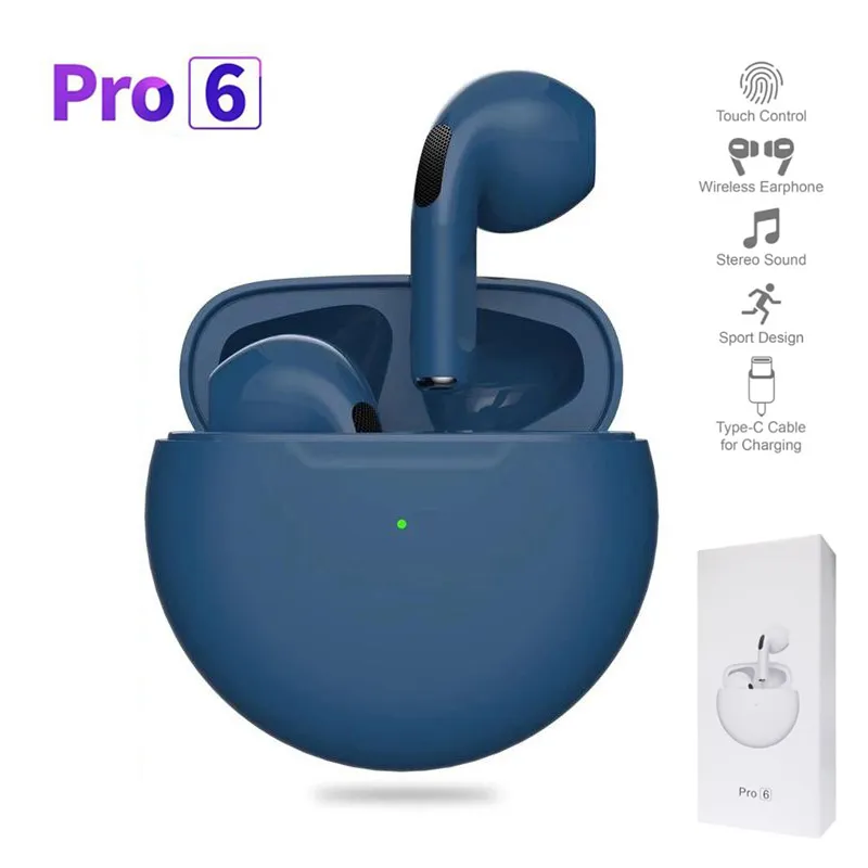 Bluetooth slusalice Airpods Pro6 plave HQ