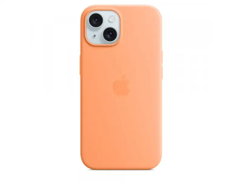 APPLE IPHONE 15 SILICONE CASE W MAGSAFE – ORANGE SORBET (MT0W3ZM/A)