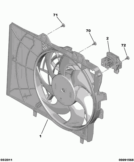 VENTILATOR MOTORA PEUGEOT 208