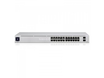 UBIQUITI USW-24-POE Gigabit Layer 2 switch. 24 x Gigabit Ethernet ports, 16 auto-sensing 802.3at ...