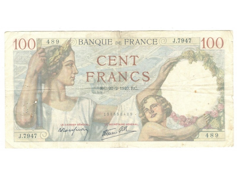 Francuska 100 francs 25.02.1937.