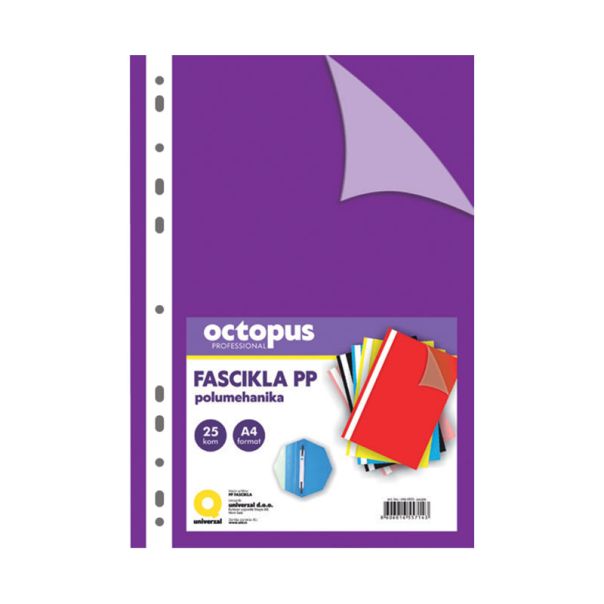 OCTOPUS Fascikla A4 polumehanika sa 11 rupa 25/1 ljubičasta unl-1827