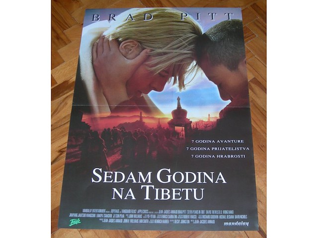 Sedam godina na Tibetu (Brad Pitt) - filmski plakat