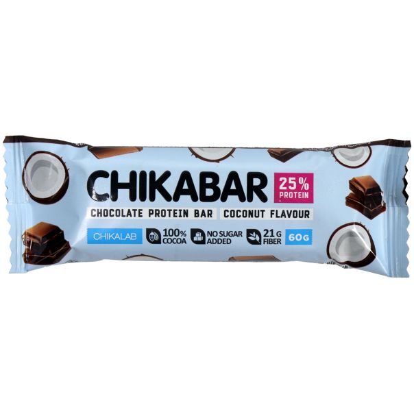 CHIKALAB - CHIKABAR Preliveni proteinski bar SA PUNJENJEMKokos 60g