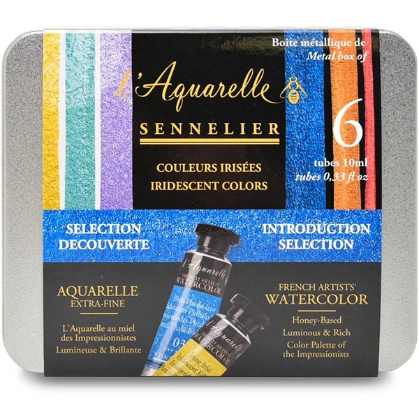 Sennelier Artist iridescent watercolour 6 tubes 10 ml - 0.33 fl oz metal b