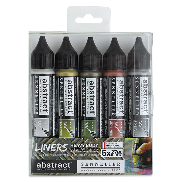 Sennelier Abstract Set of 5x27ml Abstract Metallics liners