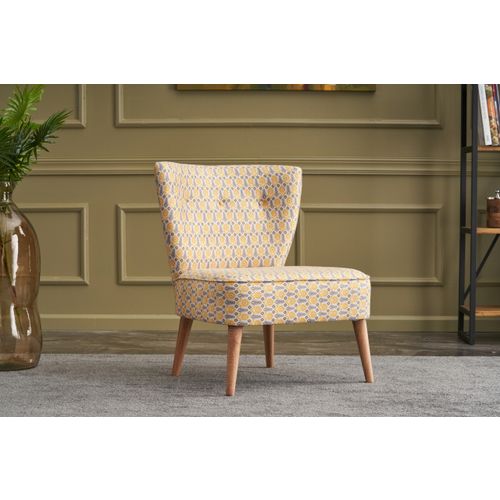 Atelier Del Sofa Viola Berjer Papatya Multicolor Wing Chair