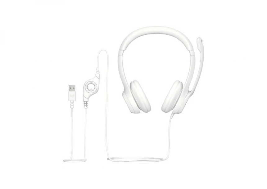 Sl. Sa mikrofonom Logitech H390 ClearChat Comfort USB Headset White