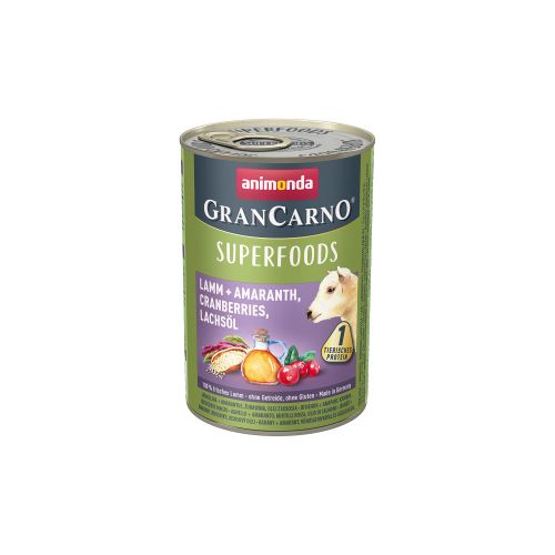 A GRANCARNO SUPERFOOD PAS JAGNJETINA + AMARANT, BRUSNICA I LOSOSOVO ULJE 400g