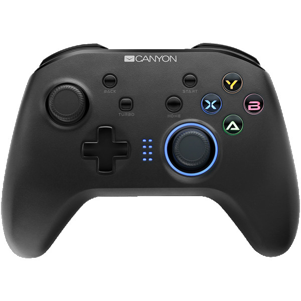 CANYON GP-W3 2.4G Wireless Controller with built-in 600mah battery, 1M Type-C charging cable ,6 axis motion sensor support nintendo switch ,android,PC X-inputD-input,ps3,normal size dongle,black (...