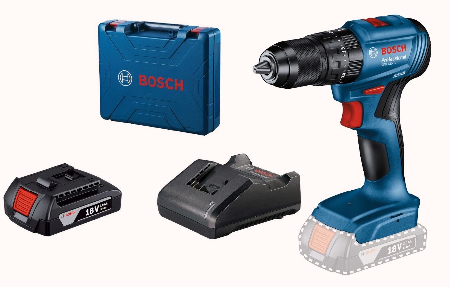 Bosch akumulatorska vibraciona bušilica - odvrtač GSB 185-Li; 18V 1x2,0 Ah u koferu (06019K3101)