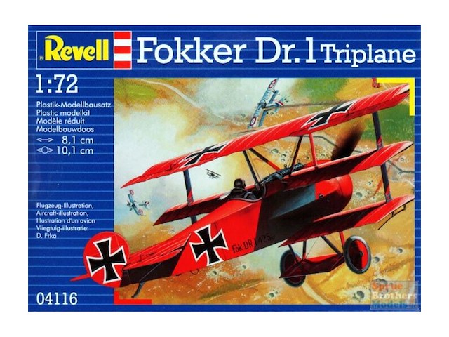 1:72 Fokker Dr. 1 triplane Red Baron 8x10 cm Revell