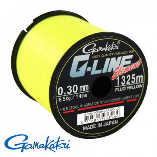 GAMAKATSU G-LINE ELEMENT 0,30MM 1325M FLUO YELLOW