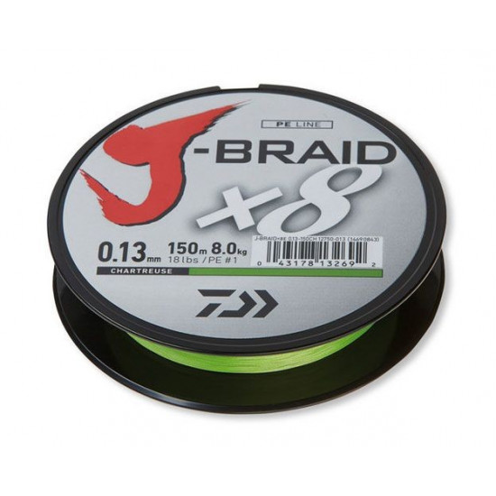 DAIWA STRUNA J-BRAID X8 150m 0,28mm ŽUTA