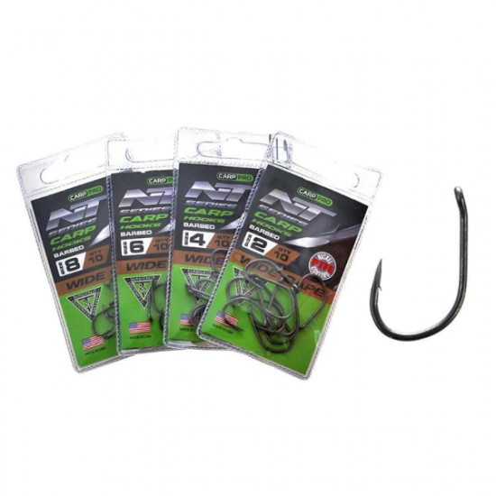 CARP PRO CARP HOOKS WIDE GAPE 6