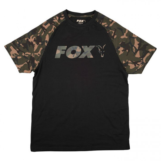 FOX T-SHIRT RAGLAN BLACK/CAMO SIZE L