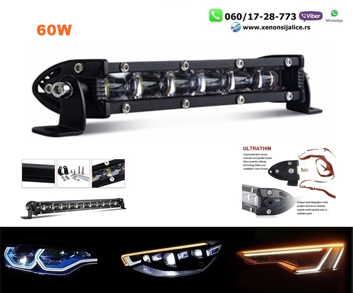 LED BAR 9D 15“ 38CM 60W RADNI FAR WORKING LIGHT RADNO SVETLO