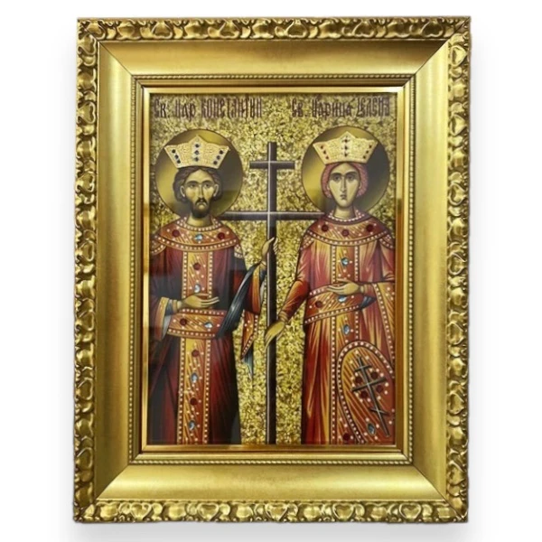 SLAVSKA IKONA SV. CAR KONSTANTIN I CARICA JELENA 41x33 cm