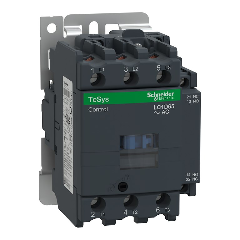 SE TeSys Deca contactor,3P(3NO),AC-3/AC-3e/<=440V 65A,230V AC 50/60Hz coil